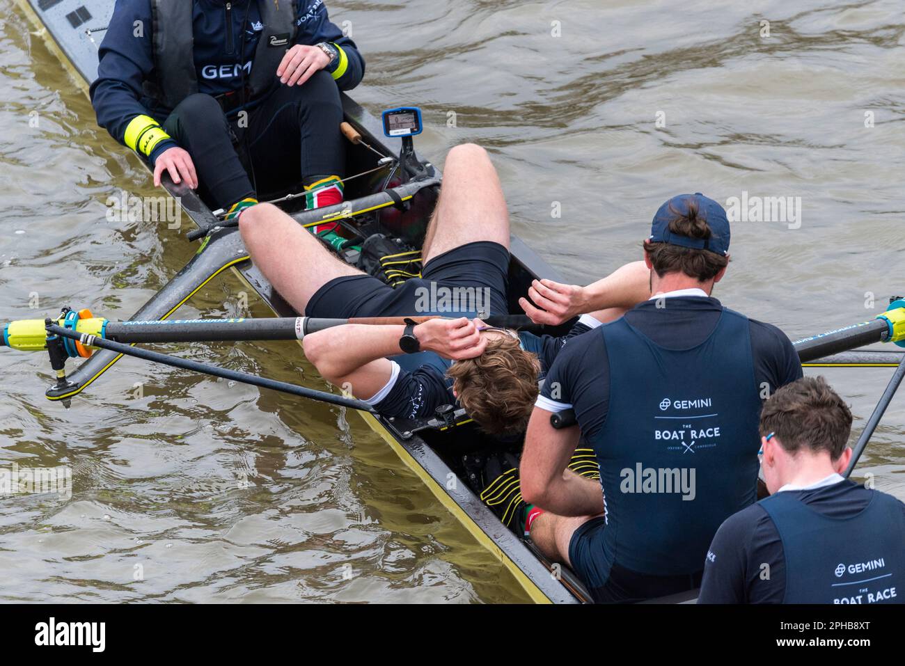 Boat Race 2023. Isis, Oxford men's reserve team stroke Jan Ole Ernst ...
