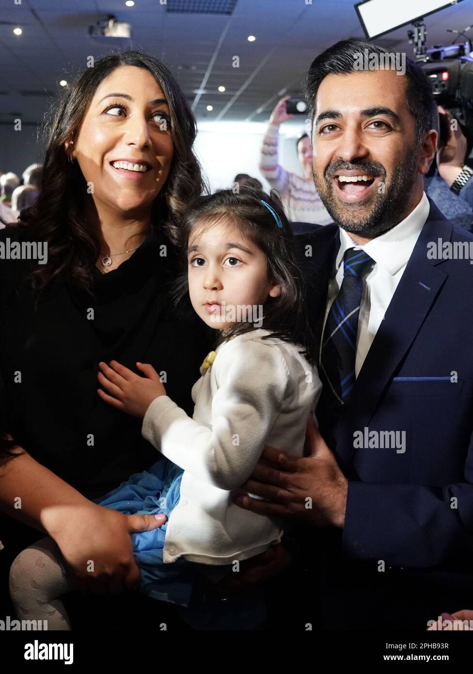 Humza Yousaf with his wife Nadia El-Nakla, daughter Amal at Murrayfield ...