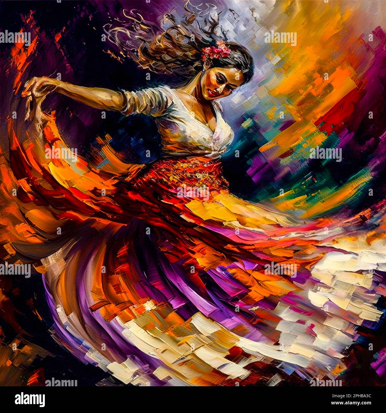 India dancer painting hi-res stock photography and images - Alamy