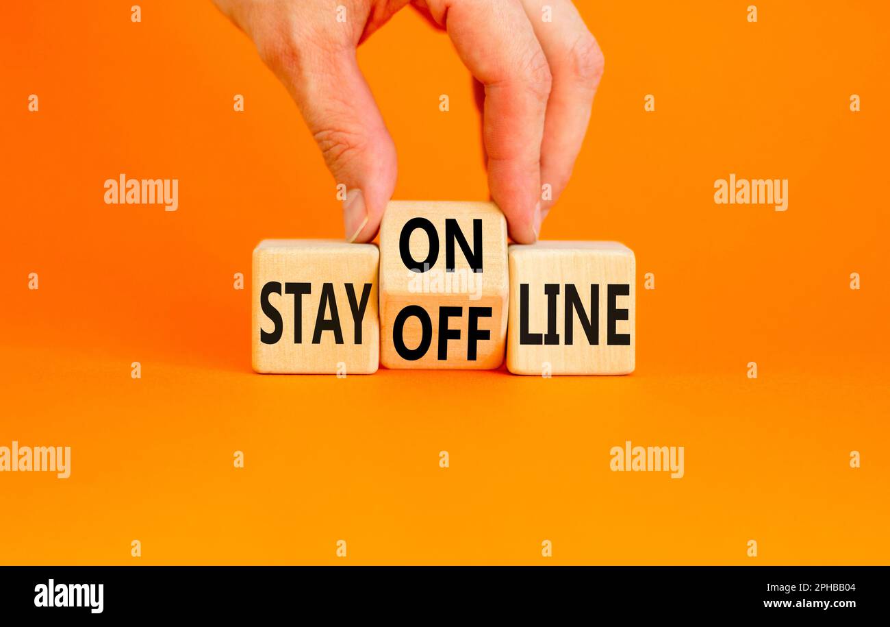 Stay online or offline symbol. Concept word Stay online or offline on ...