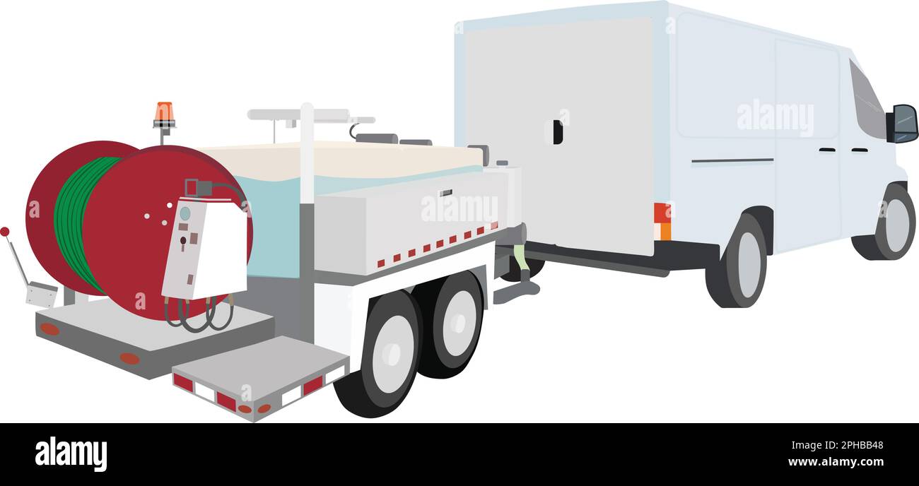 Sewer cleaning vehicle Stock Vector Images - Alamy