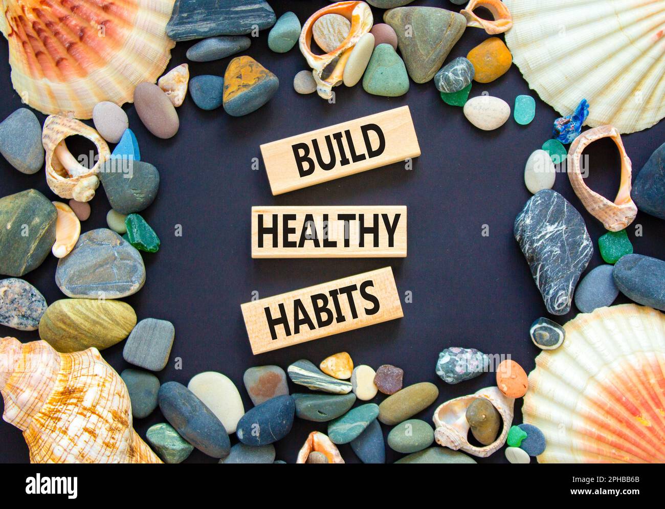 Motivation and Build healthy habits symbol. Concept words Build healthy ...