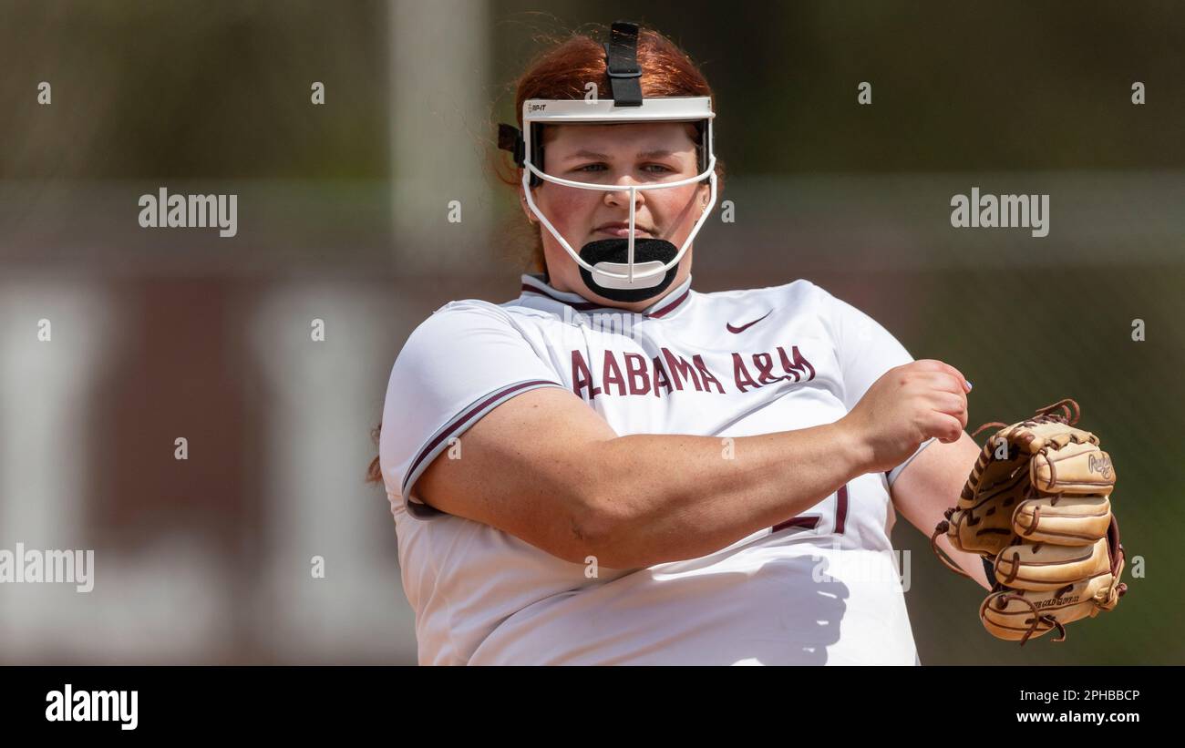 Alabama A&M pitcher/infielder Paige Scott (21) during an NCAA softball ...