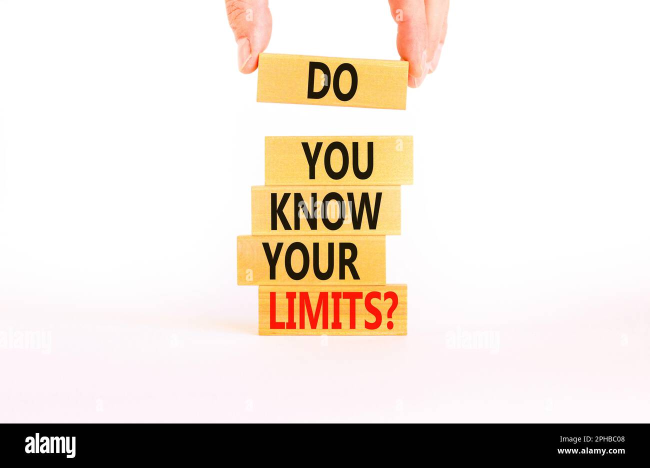 Do you know your limits symbol. Concept words Do you know your limits on wooden block. Beautiful ...