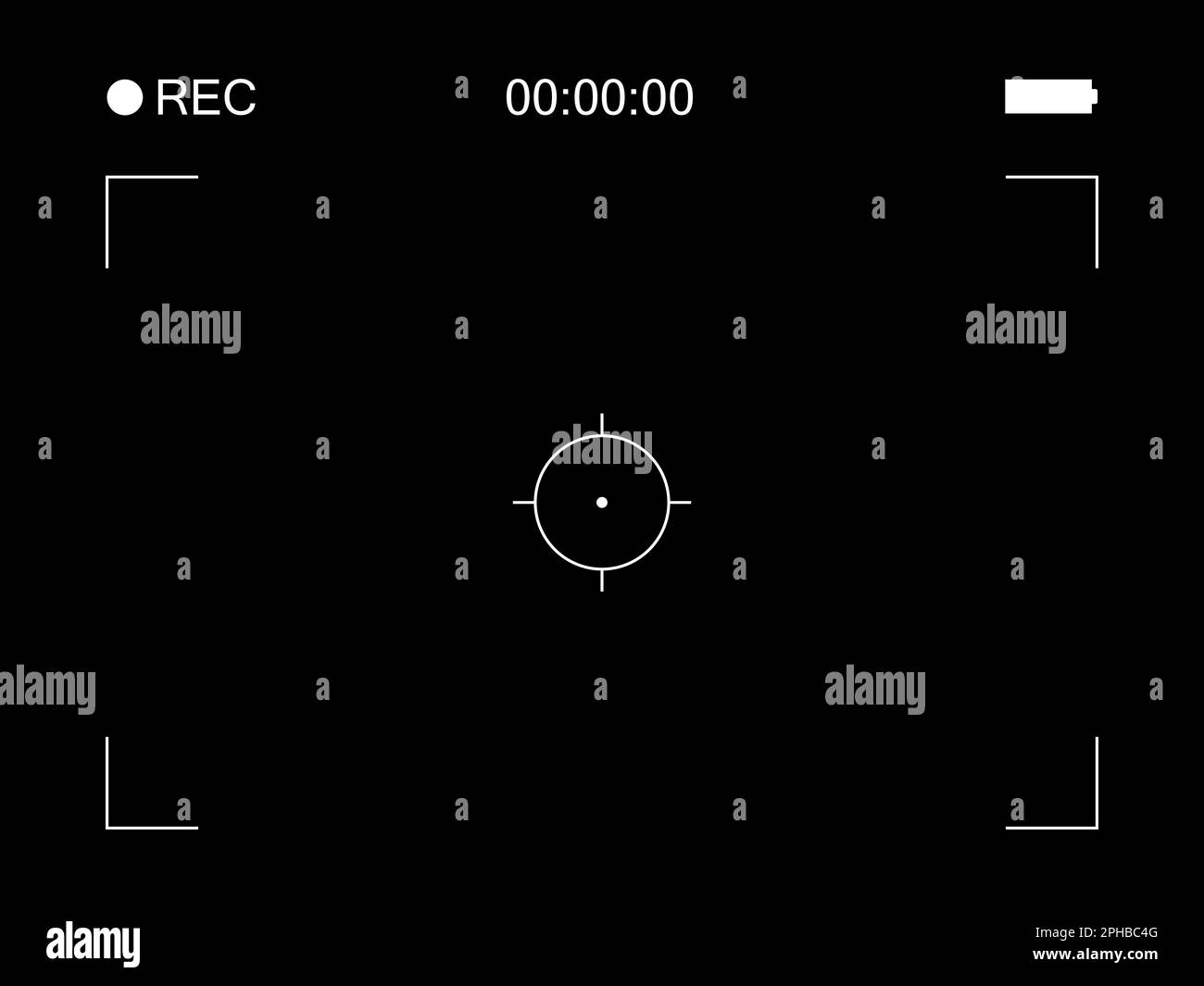 Camera horizontal viewfinder template on black background. Vector ...