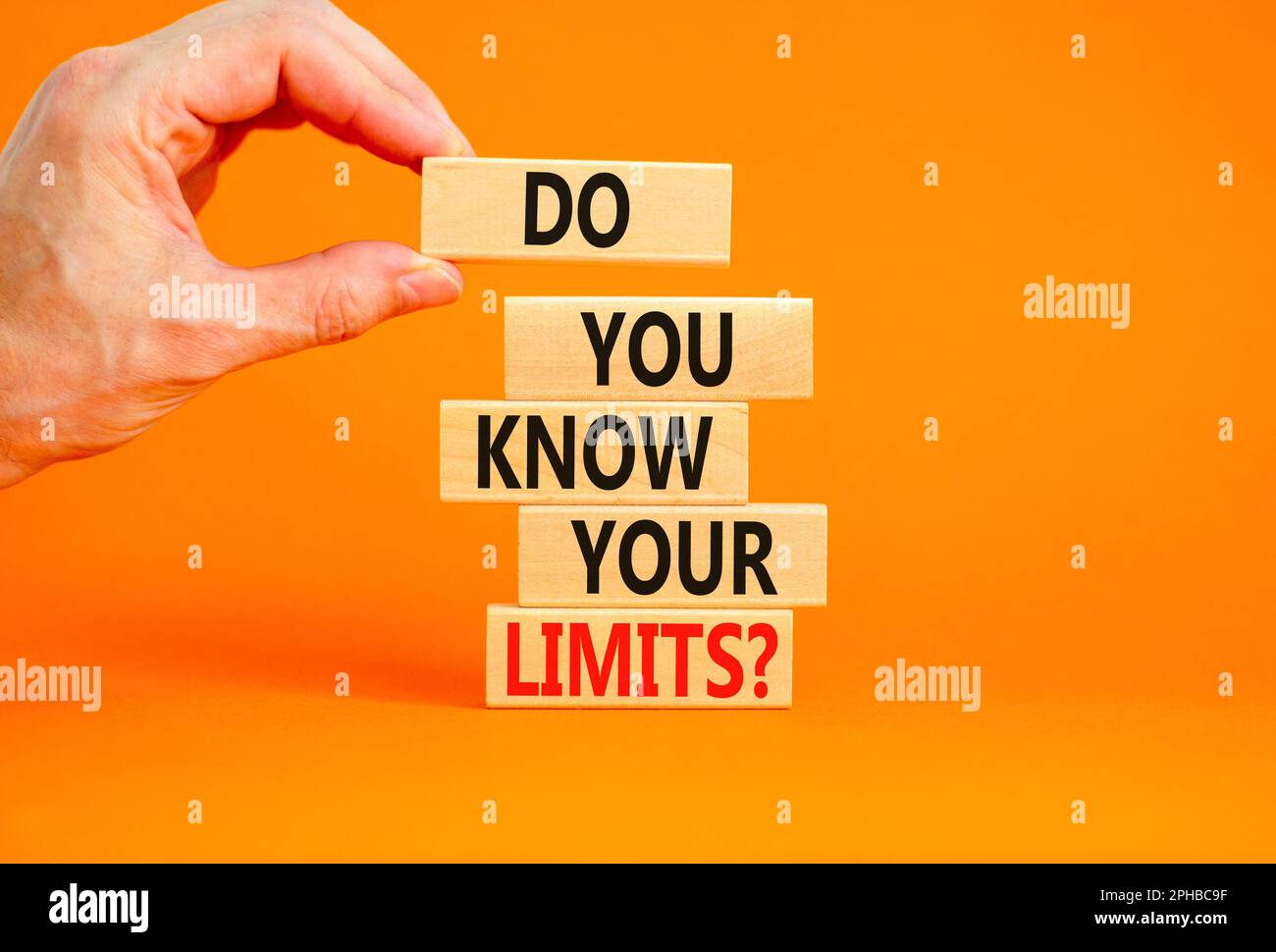 Do you know your limits symbol. Concept words Do you know your limits on wooden block. Beautiful ...