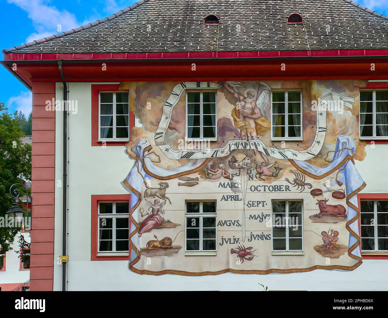 Baroque sundial from around 1780, eastern administrative building in ...