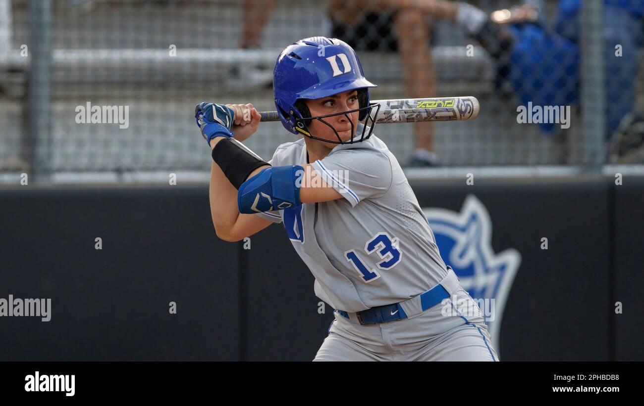 Duke's Francesca Frelick (13) bats during an NCAA softball game on ...
