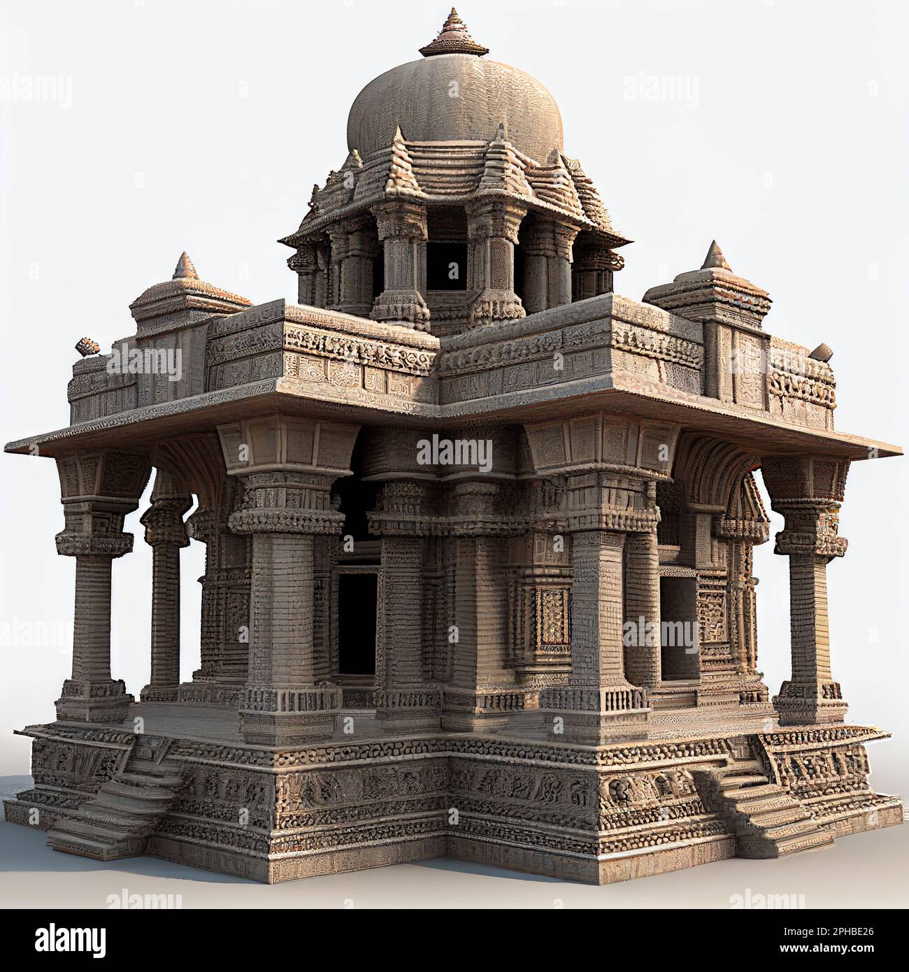 ayodhya temple, ram temple 3D, white BG Stock Photo - Alamy