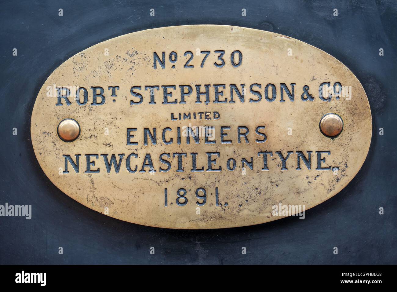 Engraved plate on a vintage steam train at Tanfield Railway - the World ...
