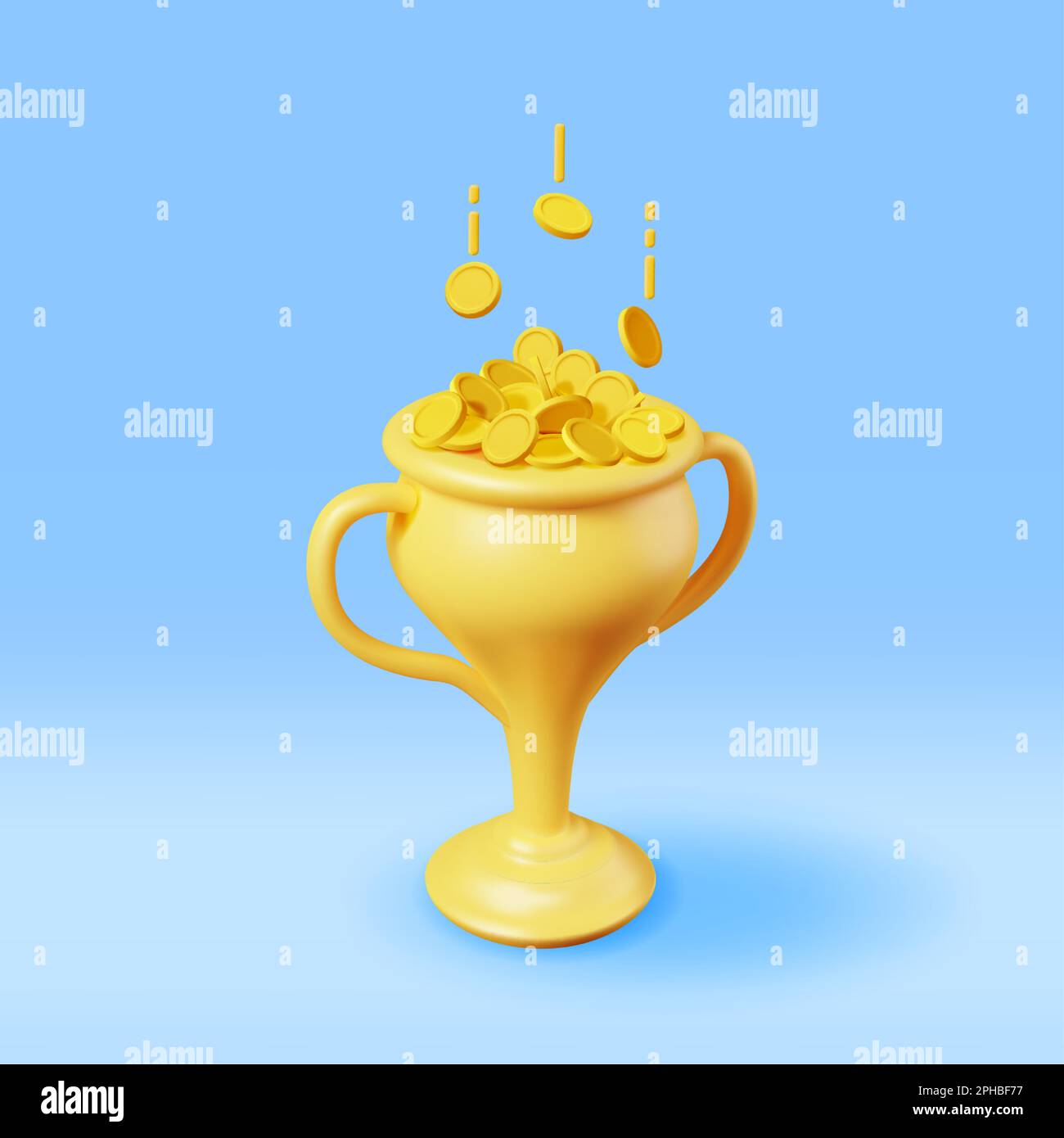 3D Golden Champion Trophy with Gold Coins Stock Vector Image & Art - Alamy