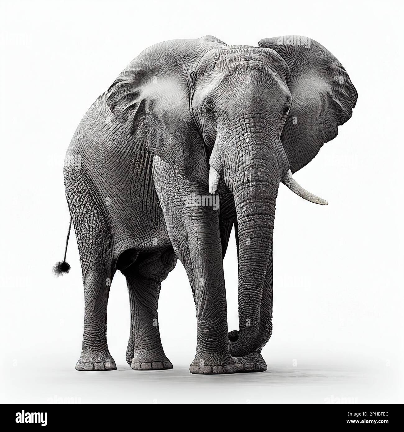 Beautiful elephant on white background Stock Photo - Alamy