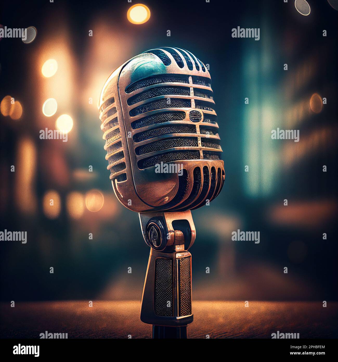 Silver microphone in hand hi-res stock photography and images - Alamy