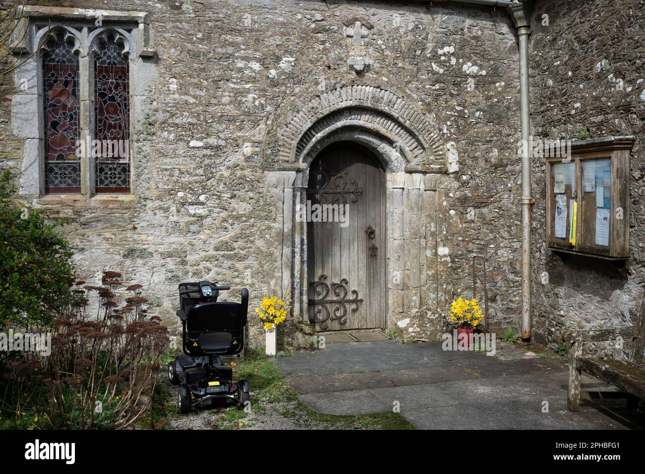 A mobility scooter has been left at the doorway of St Manaccus & St ...