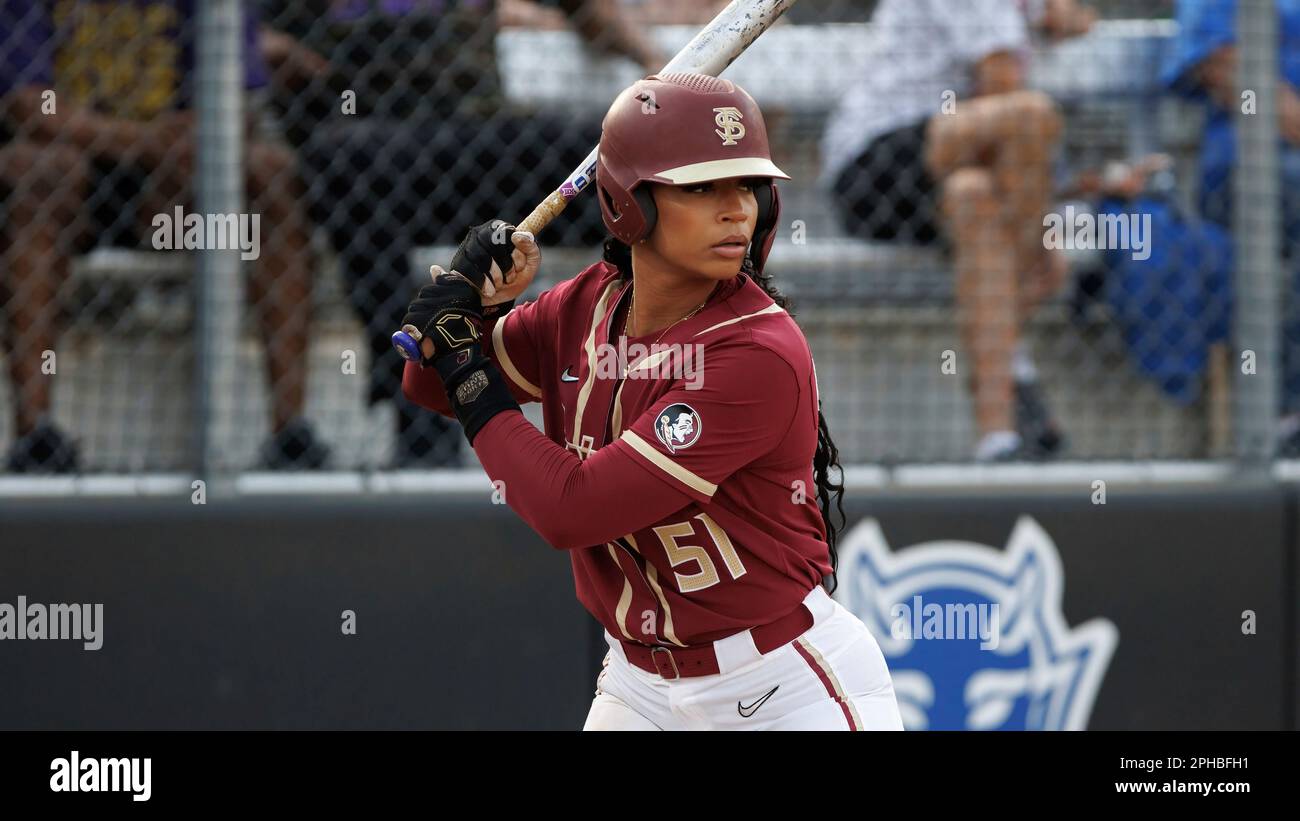 Florida State's Michaela Edenfield (51) bats during an NCAA softball ...