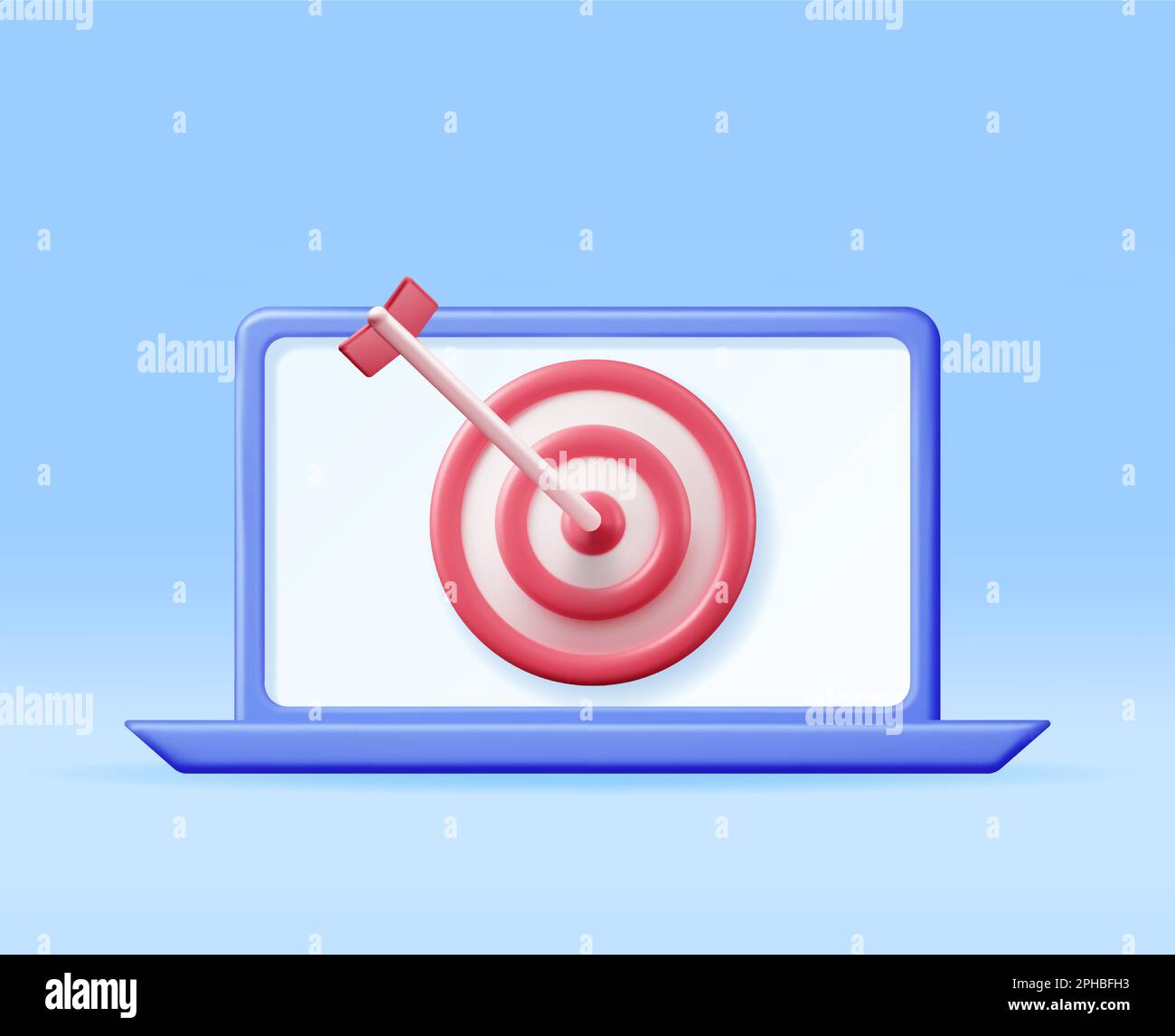 3D Target with Arrow in Center on Computer Screen Stock Vector Image ...