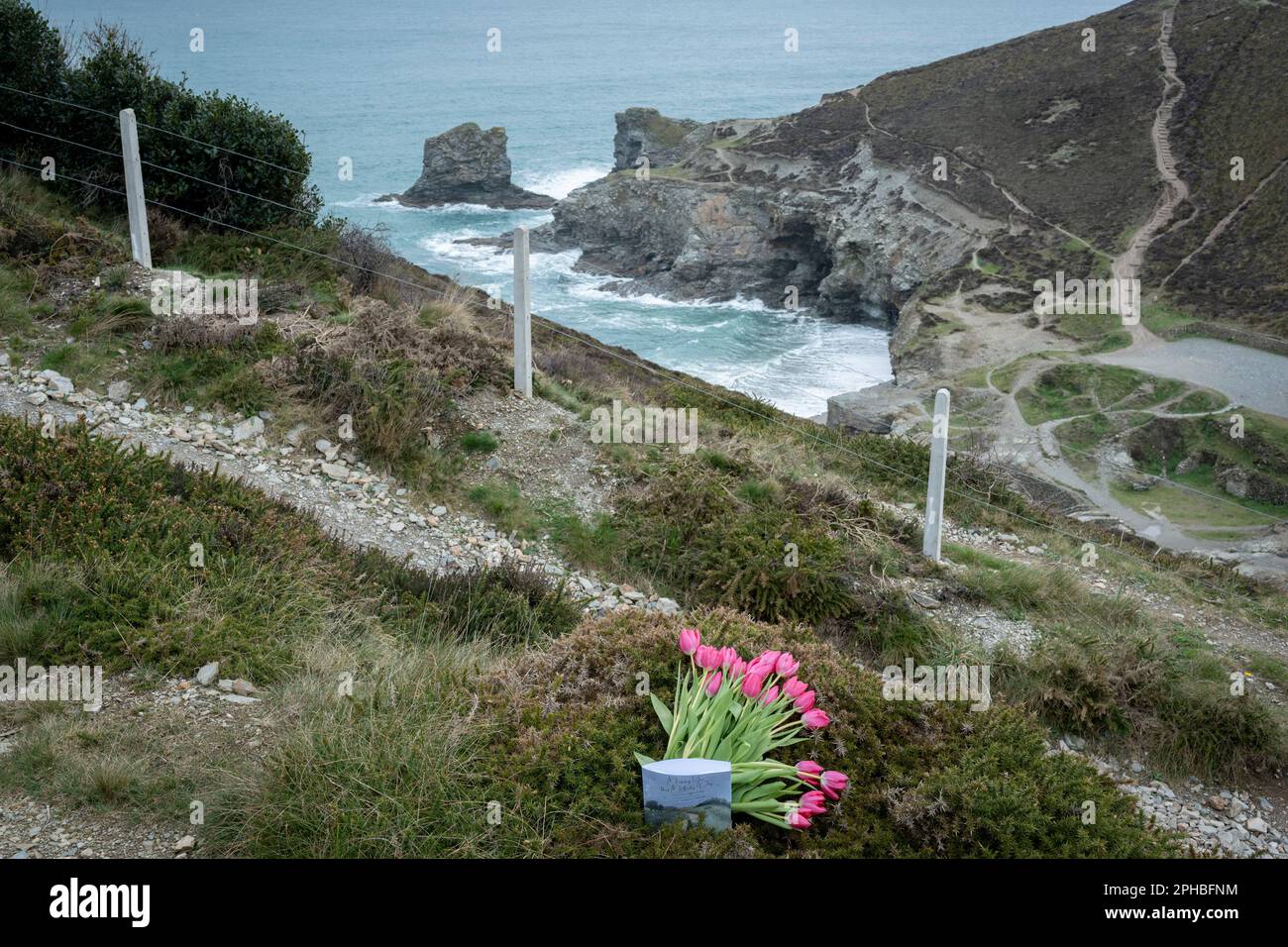 An aerial view from the Southwest Coastal Path with a Mothers Day ...