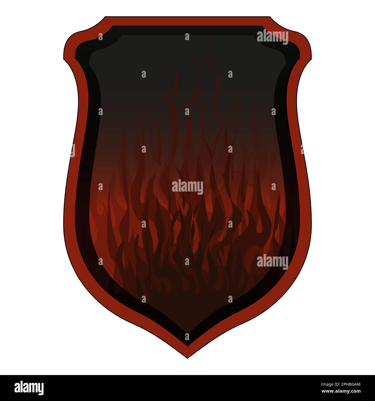 Shield with Flame in realistic style. Icon template. Logo design ...
