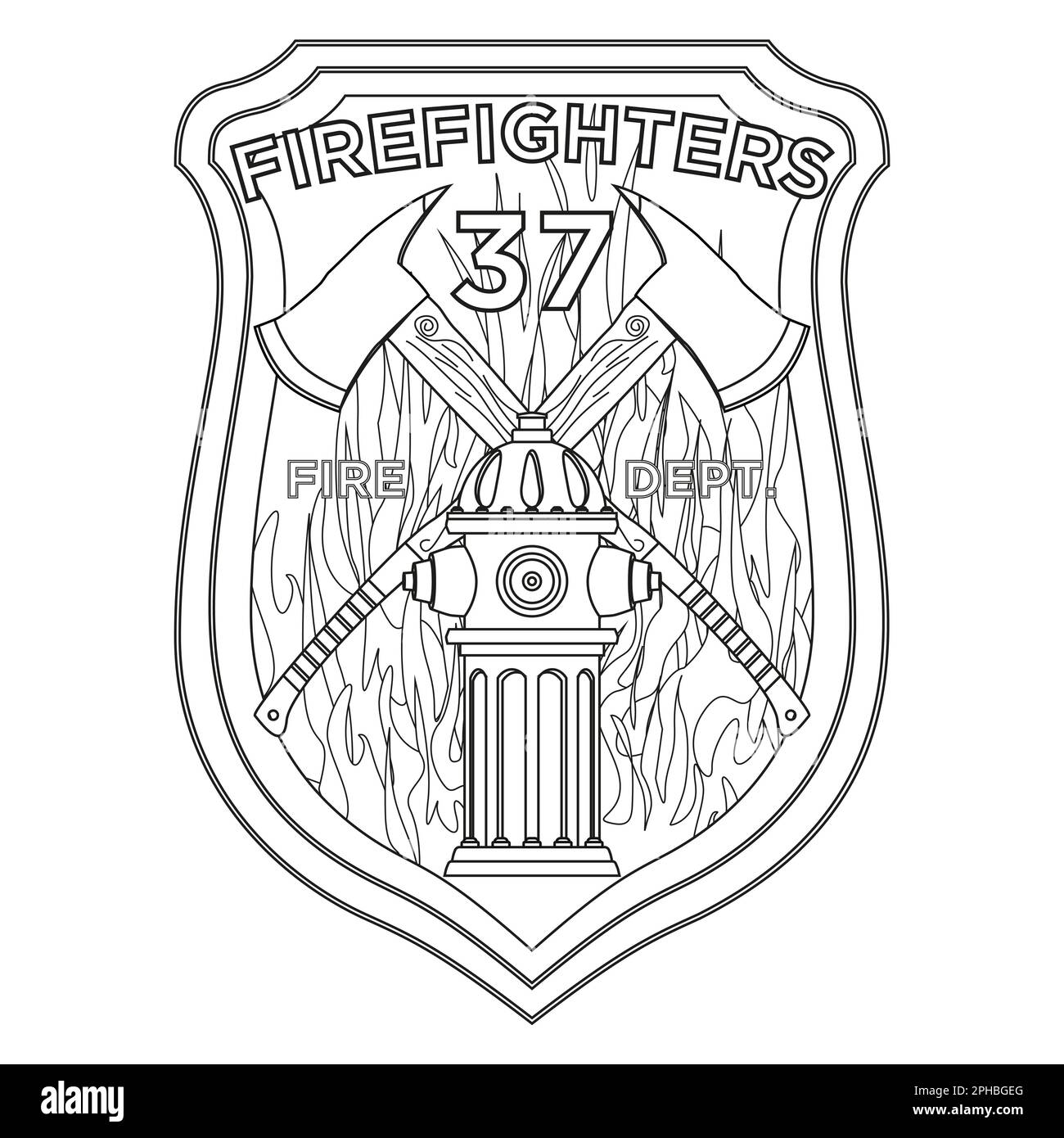 Fire Department Shield Clipart Outline