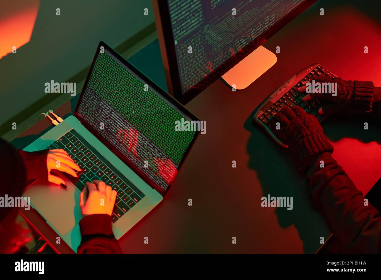 Anonymous People Using Computer And Programming To Break Code Cyber Security Threat Internet