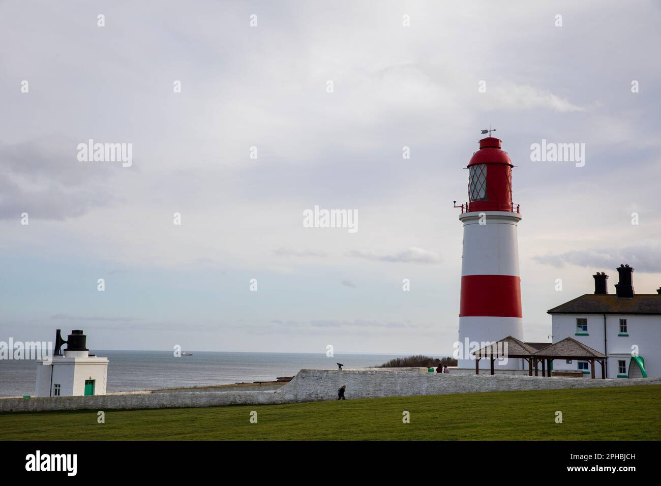 The coastline of Marsden which includes the Souter Lighthouse. The ...