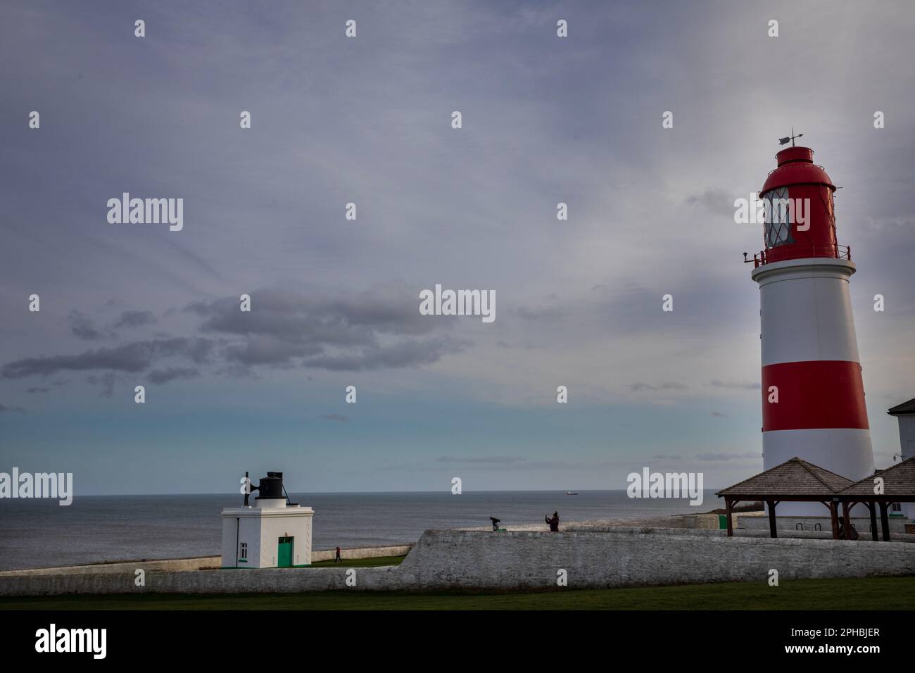 The coastline of Marsden which includes the Souter Lighthouse. The ...