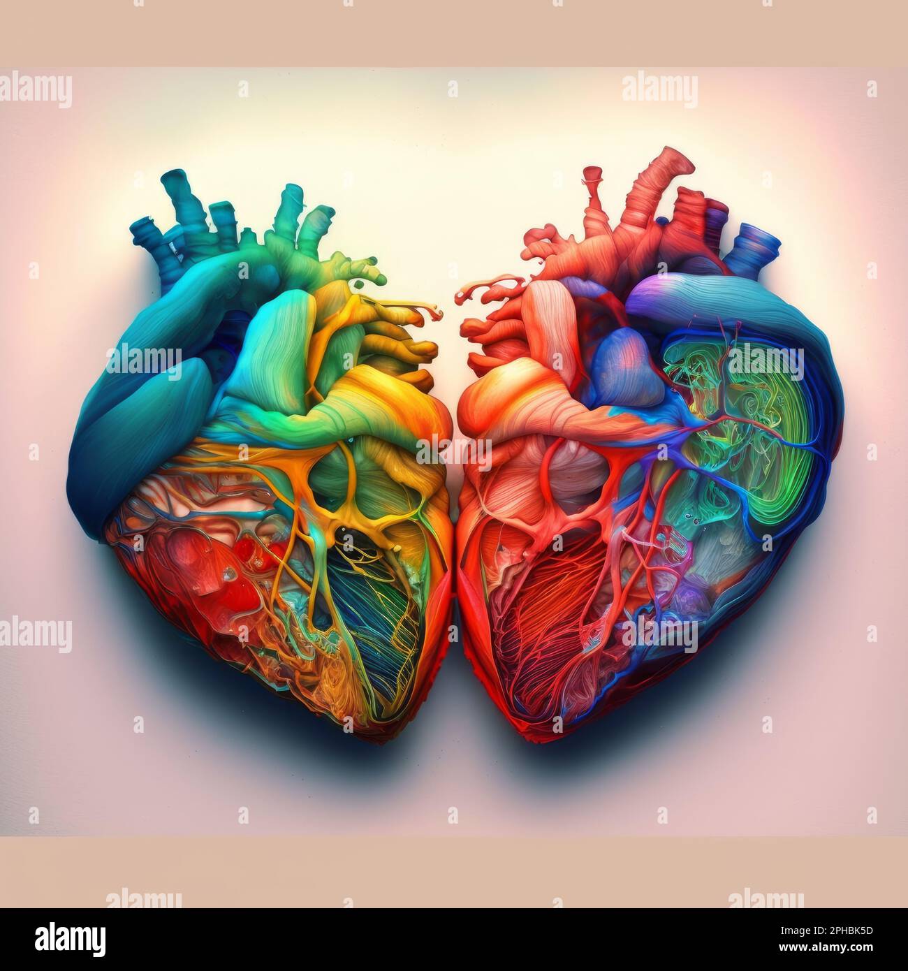 Two hearts anatomy concept hi-res stock photography and images - Alamy