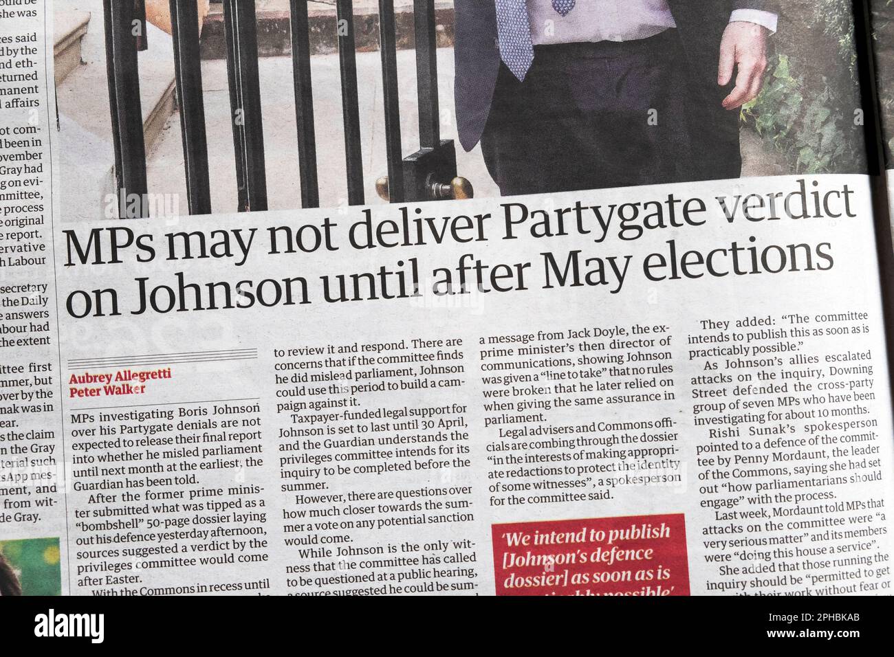 'MP's may not deliver Partygate verdict on Johnson until after May ...