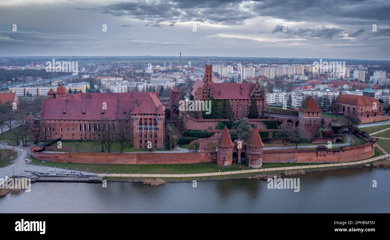 old medieval teuton castle in Malbork from above Stock Photo - Alamy