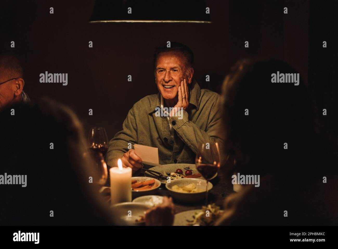 Seniors talking enjoying view night hi-res stock photography and images ...