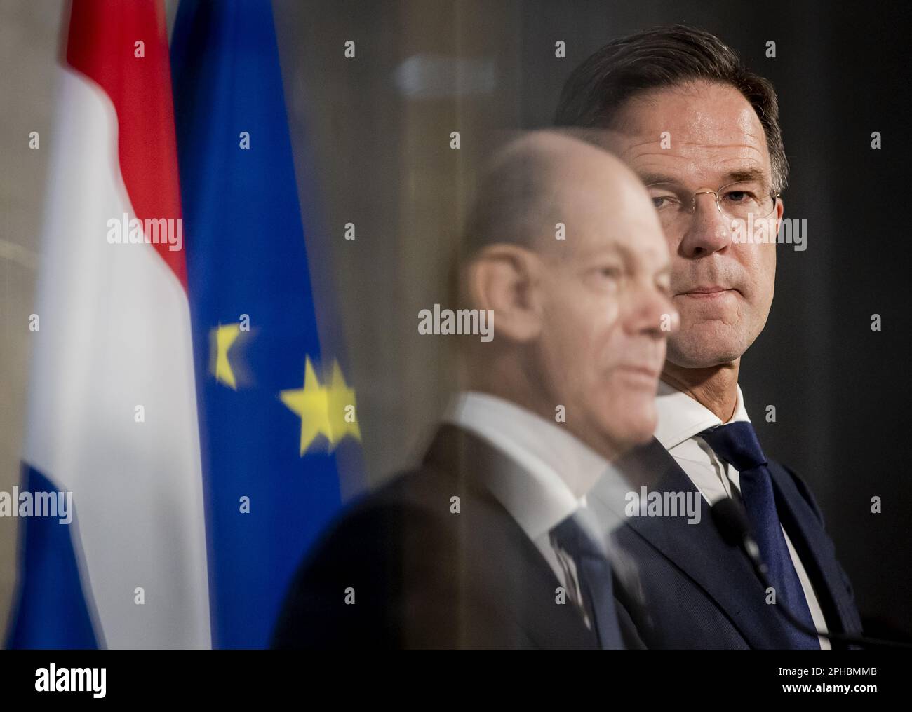 ROTTERDAM - Prime Minister Mark Rutte and German Chancellor Olaf Scholz ...