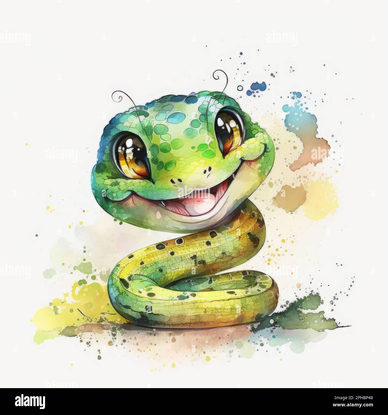 Green smiling snake hi-res stock photography and images - Alamy