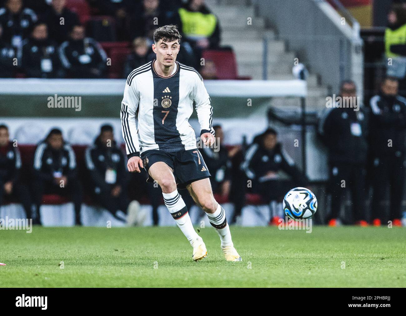 Mainz, Mewa-Arena, 25.03.23: Kai Havertz of Germany kicks the ball ...