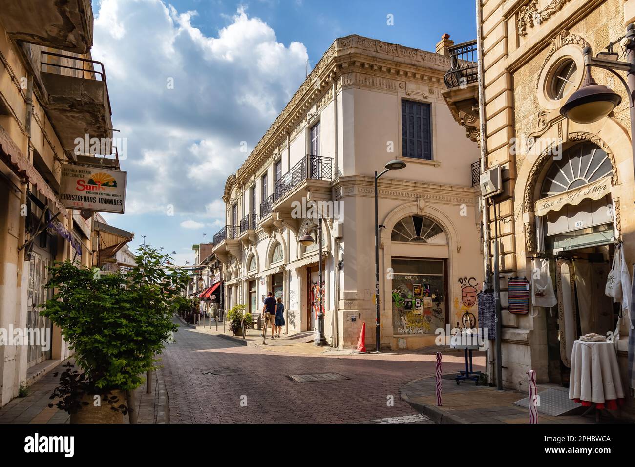 Streets in a touristic city on the Sea Coast. Limassol, Cyprus Stock ...