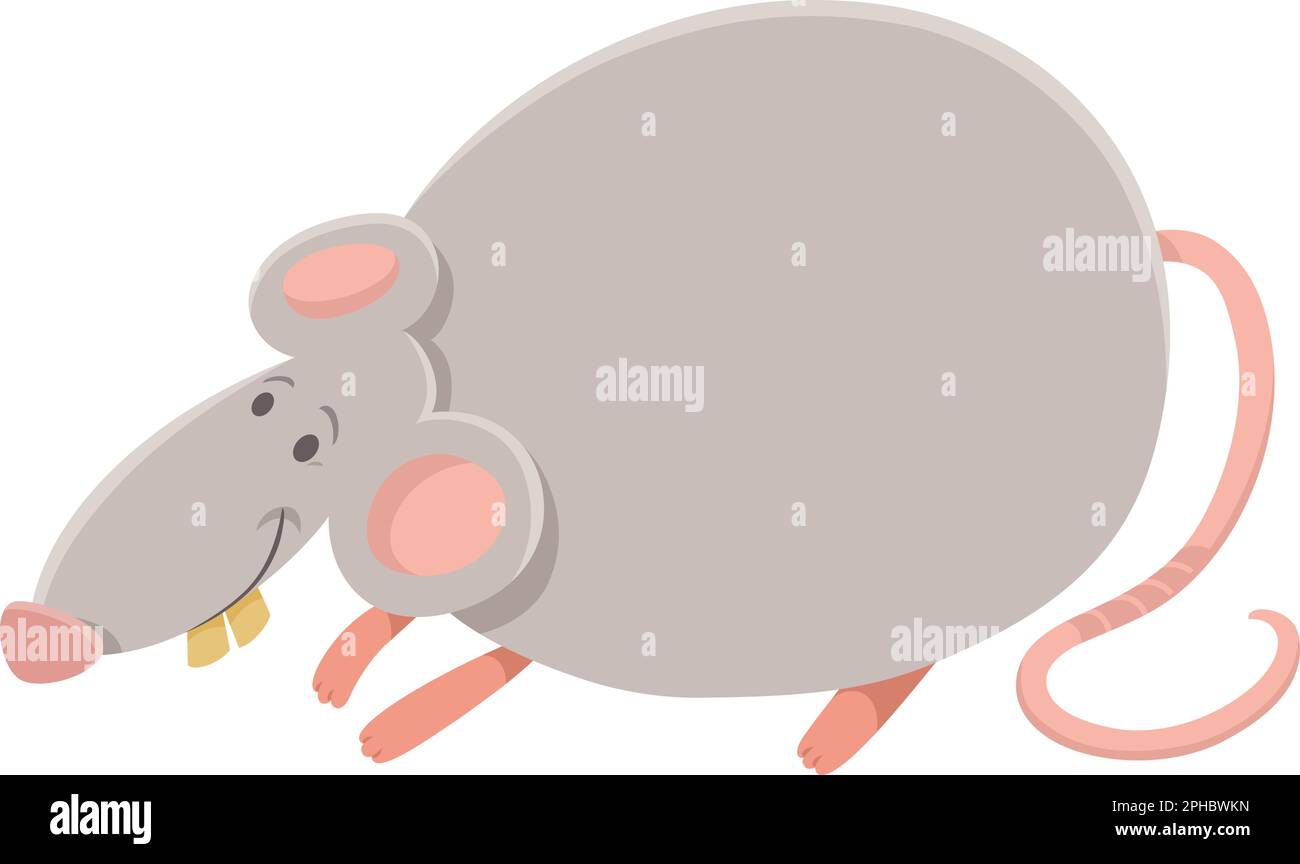 Cartoon illustration of funny gray mouse animal character Stock Vector ...