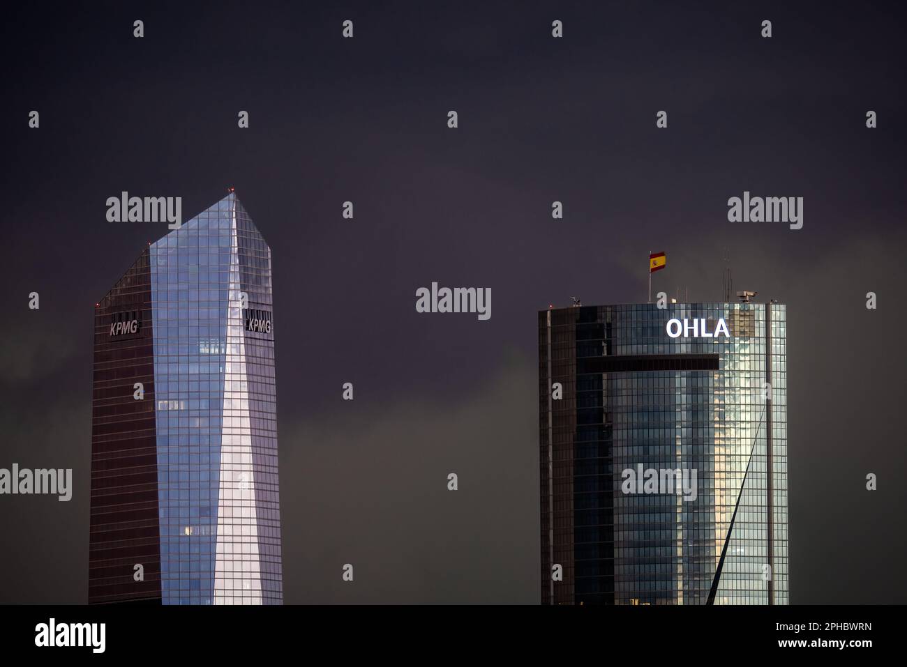 Madrid, Spain - November 12, 2022: OHLA and KPMG Towers against ...