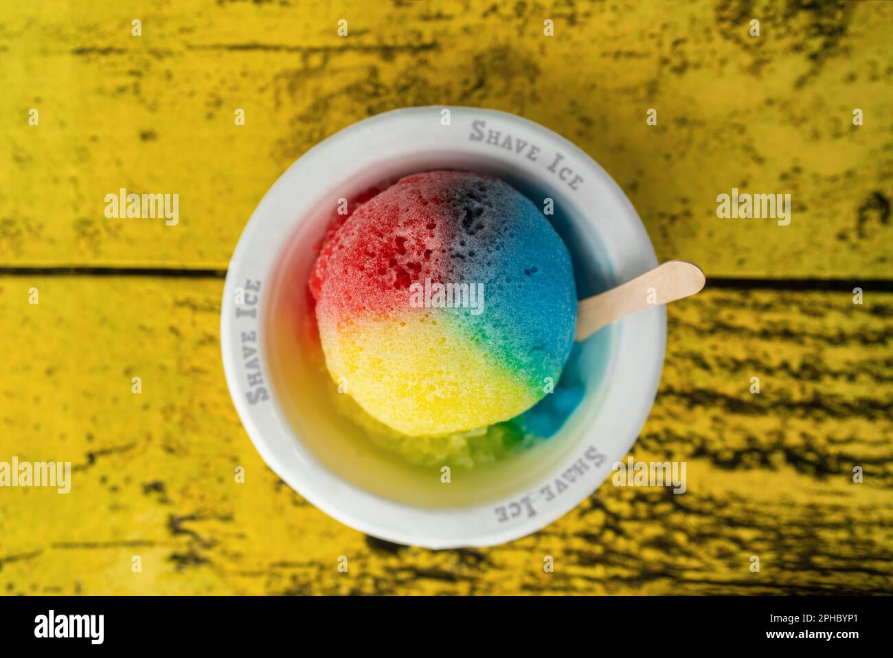 Shave Ice Hawaii local food hawaiian snow cone with three colors ...