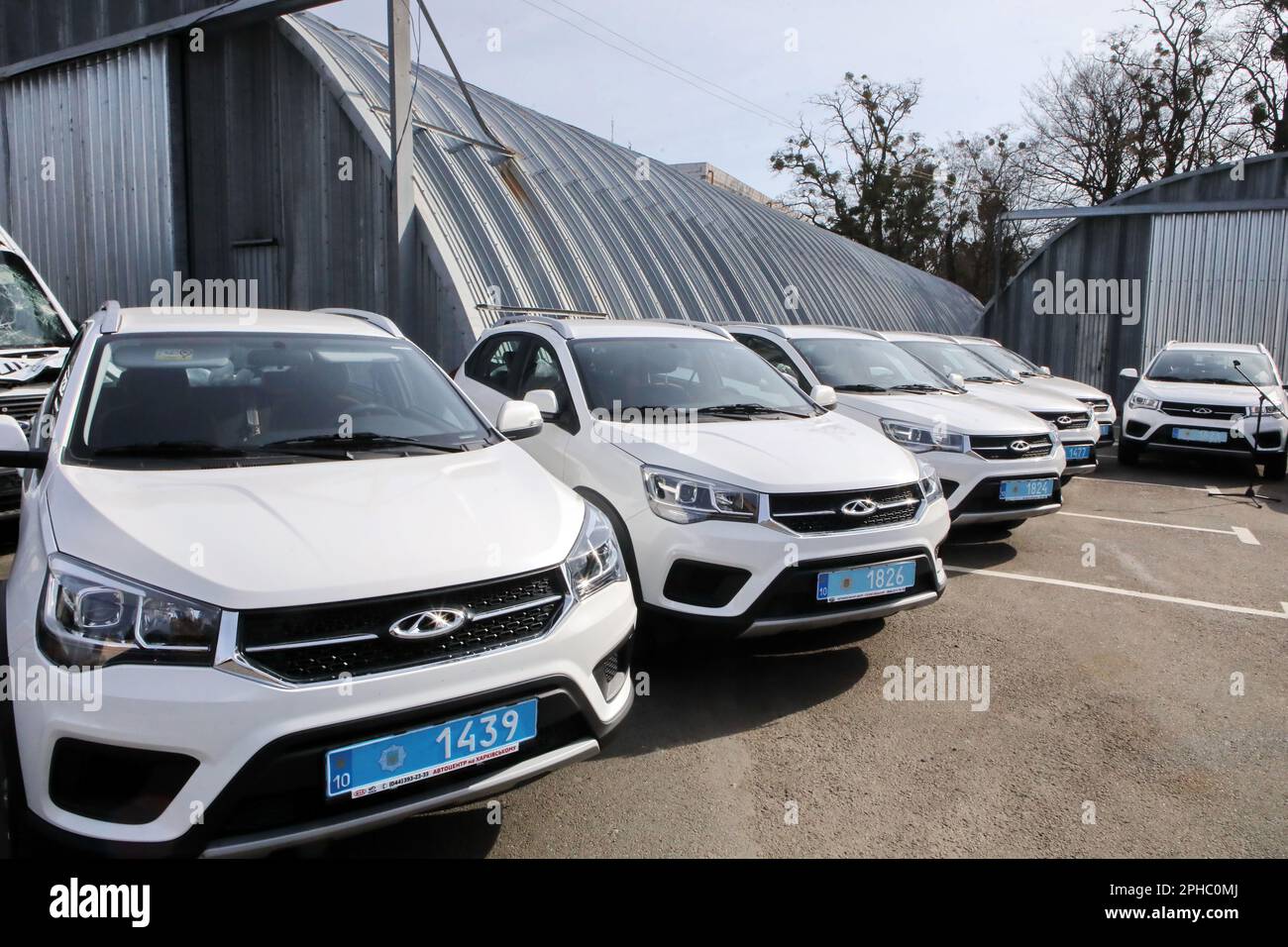 BOIARKA, UKRAINE - MARCH 27, 2023 - 10 new cars purchased with the ...