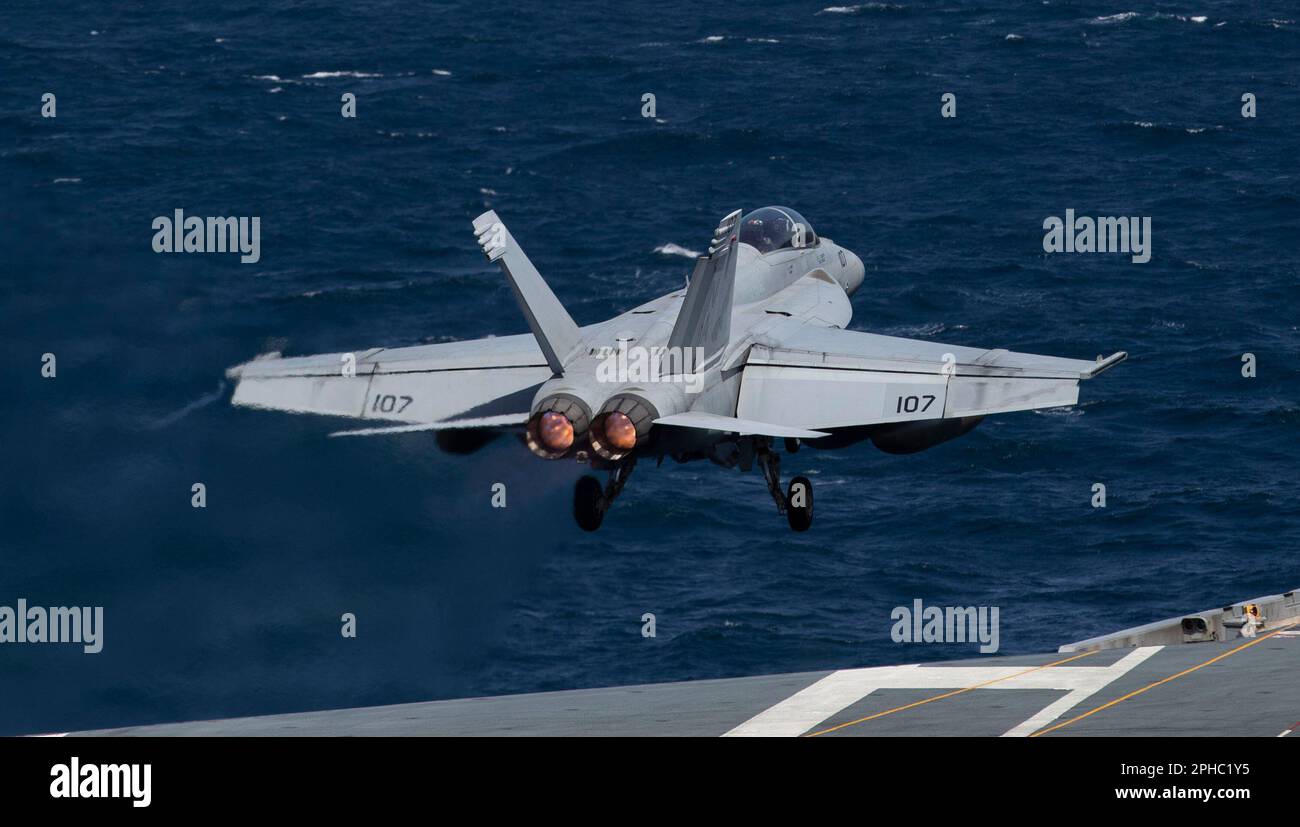 Busan, South Korea. 27th Mar, 2023. Members of the US Navy stand on ...