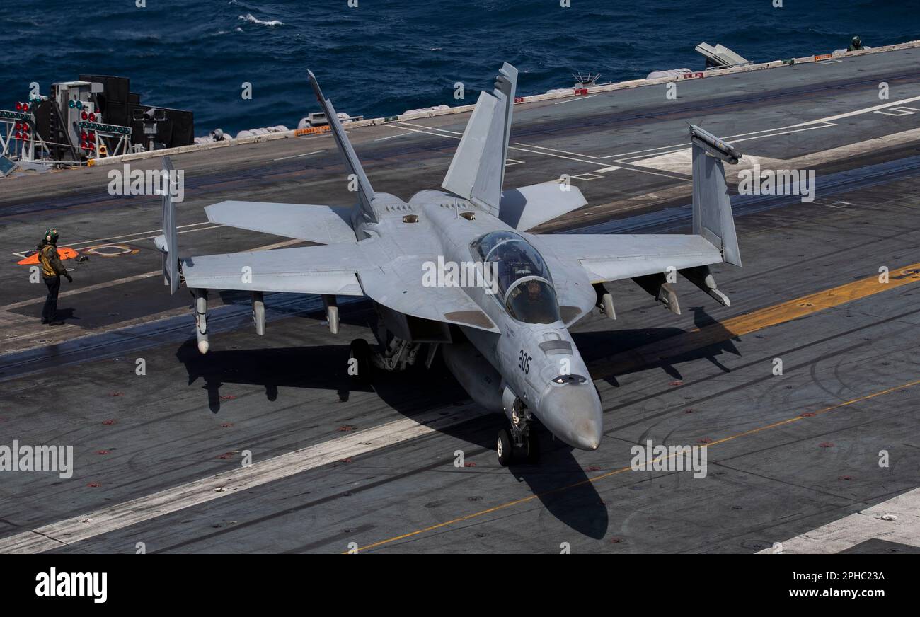 Busan, South Korea. 27th Mar, 2023. Members of the US Navy stand on ...