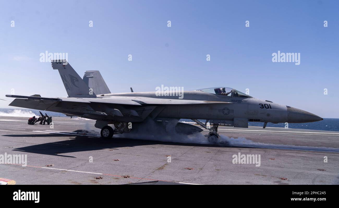 Busan, South Korea. 27th Mar, 2023. Members of the US Navy stand on ...