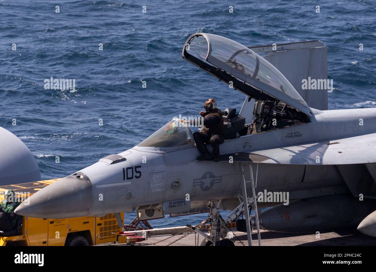 Busan, South Korea. 27th Mar, 2023. Members of the US Navy stand on ...