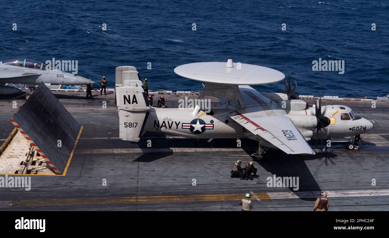 Busan, South Korea. 27th Mar, 2023. Members of the US Navy stand on ...