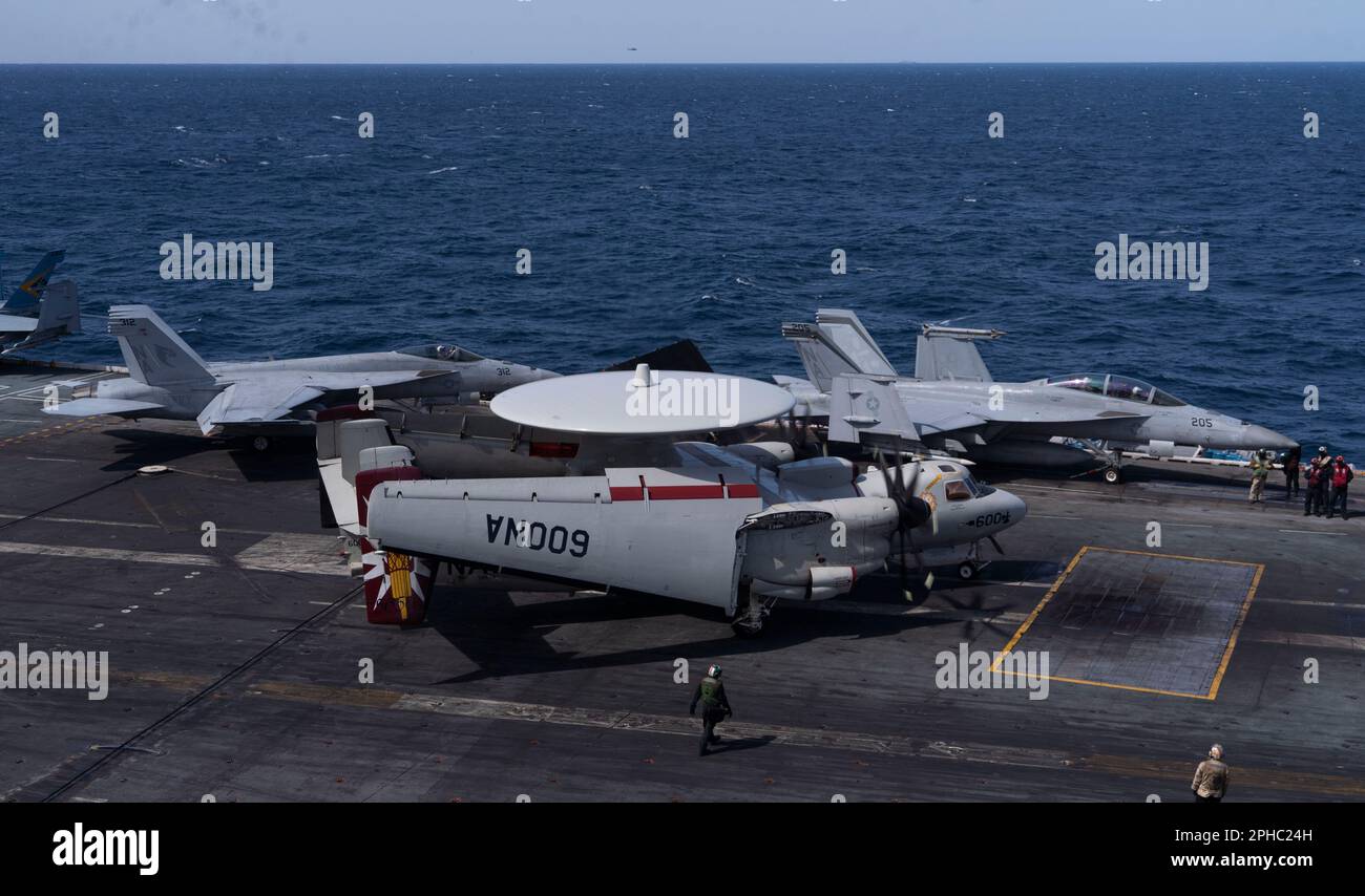 Busan, South Korea. 27th Mar, 2023. Members of the US Navy stand on ...