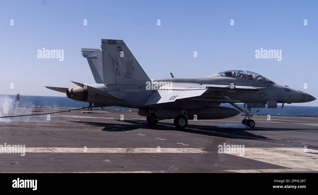 Busan, South Korea. 27th Mar, 2023. Members of the US Navy stand on ...