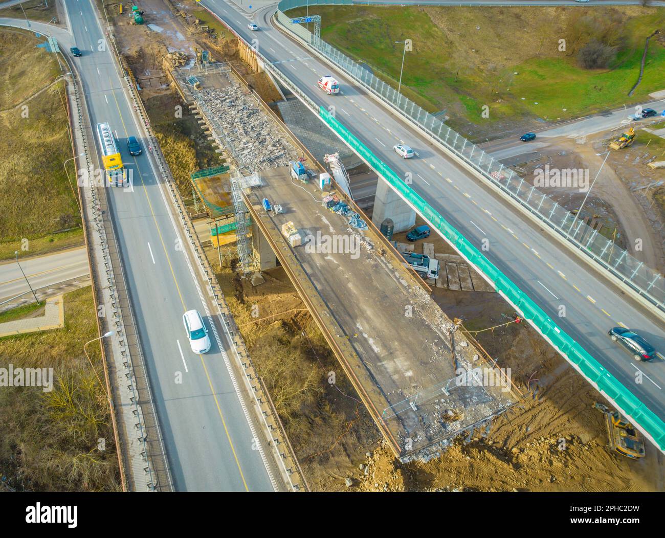 Construction site freeway bridge of a1 freeway hi-res stock photography ...