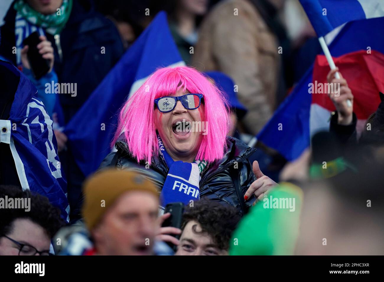 France fans in the stands during the UEFA Euro 2024 Group B qualifying ...