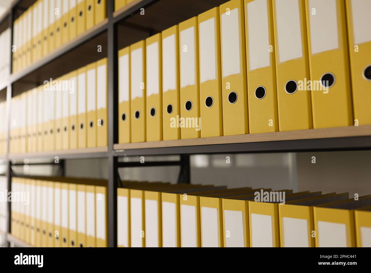 Yellow organized folders structure materials hi-res stock photography ...