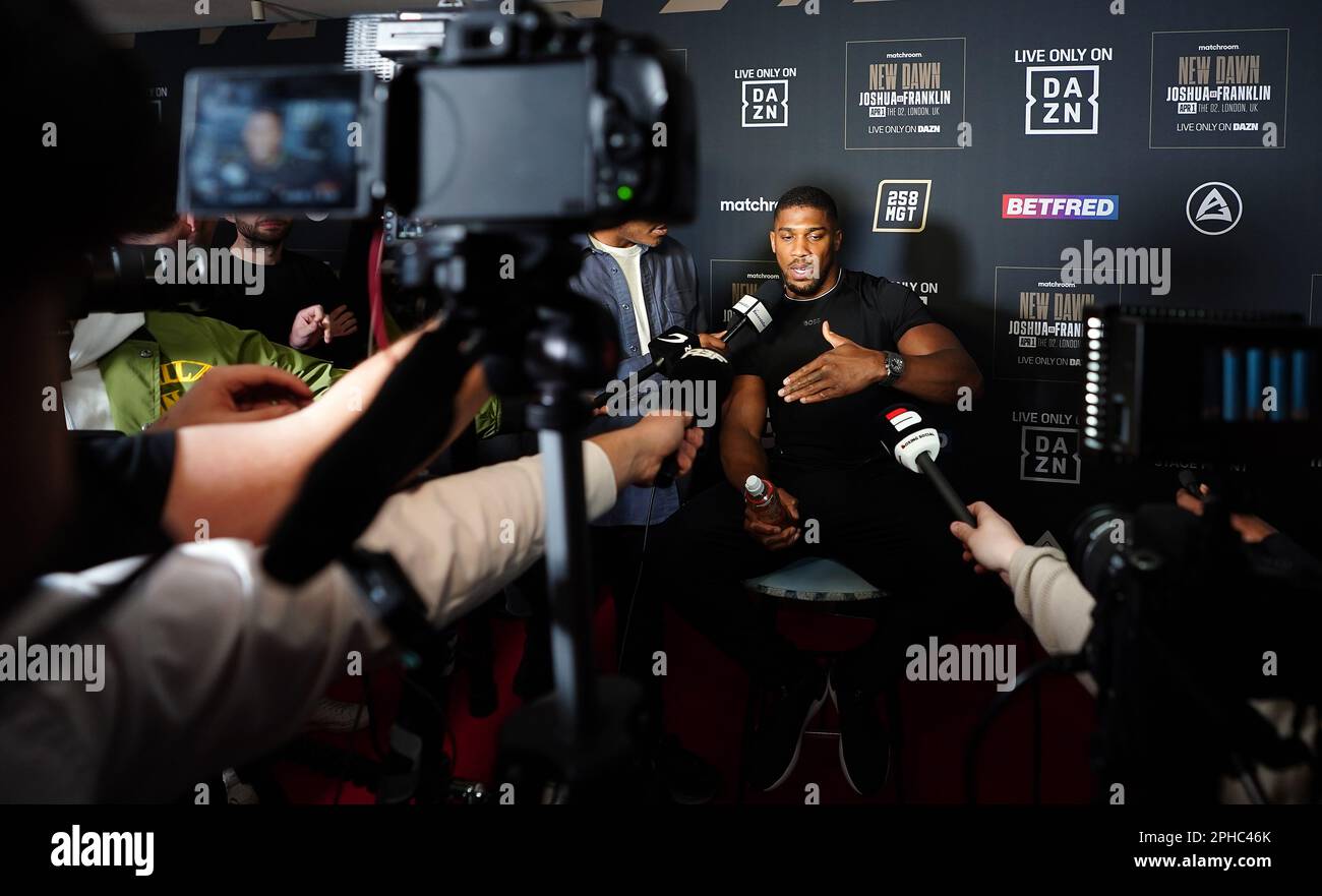 Anthony Joshua arrives for the launch party at Battersea Power Station ...
