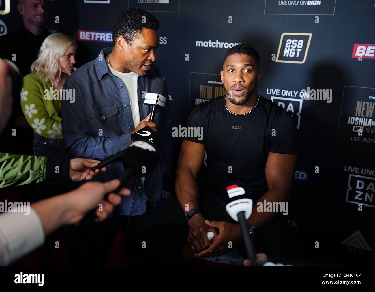 Anthony Joshua arrives for the launch party at Battersea Power Station ...